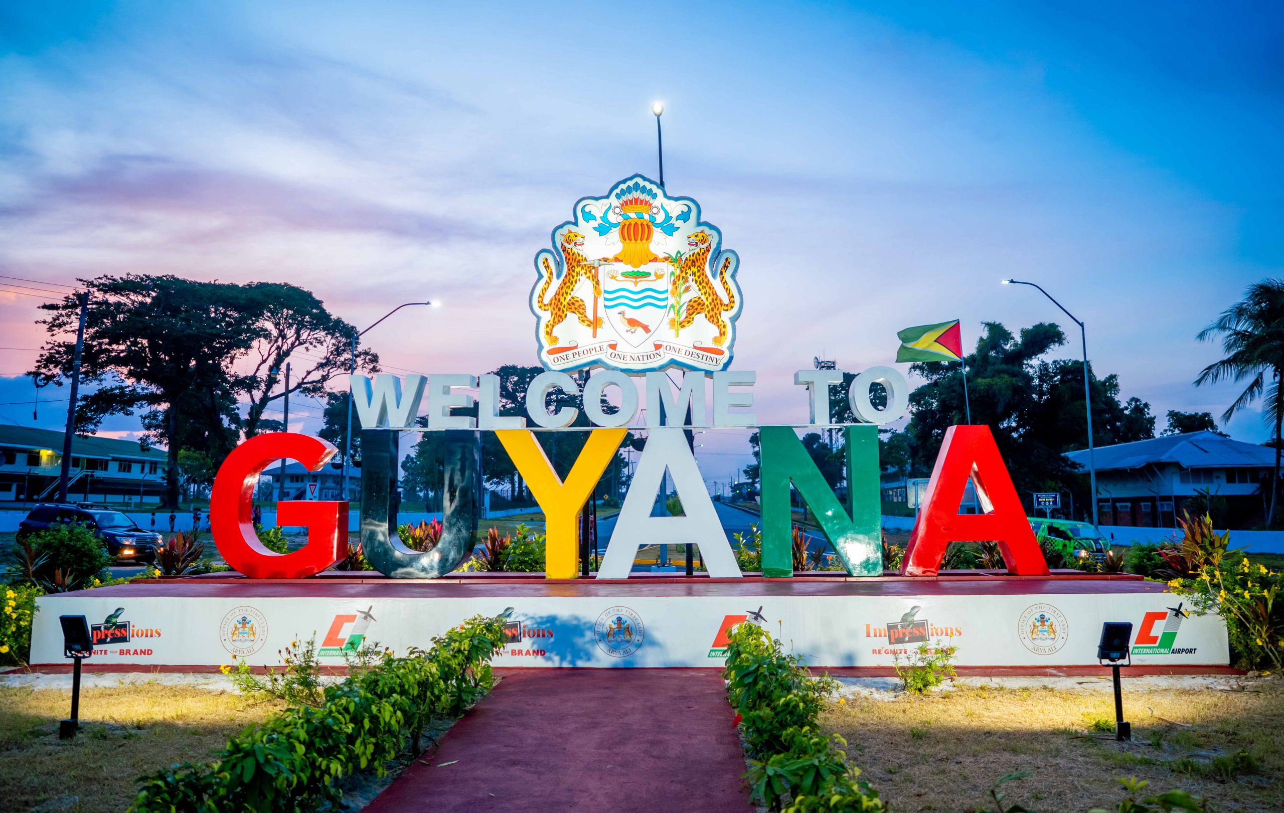 First Lady unveils $25M ‘Welcome to Guyana’ sign at CJIA - News Room Guyana