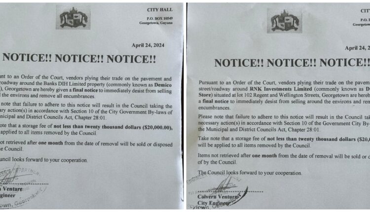 City Hall issues ‘Final Notice’ to vendors around Discount Store ...